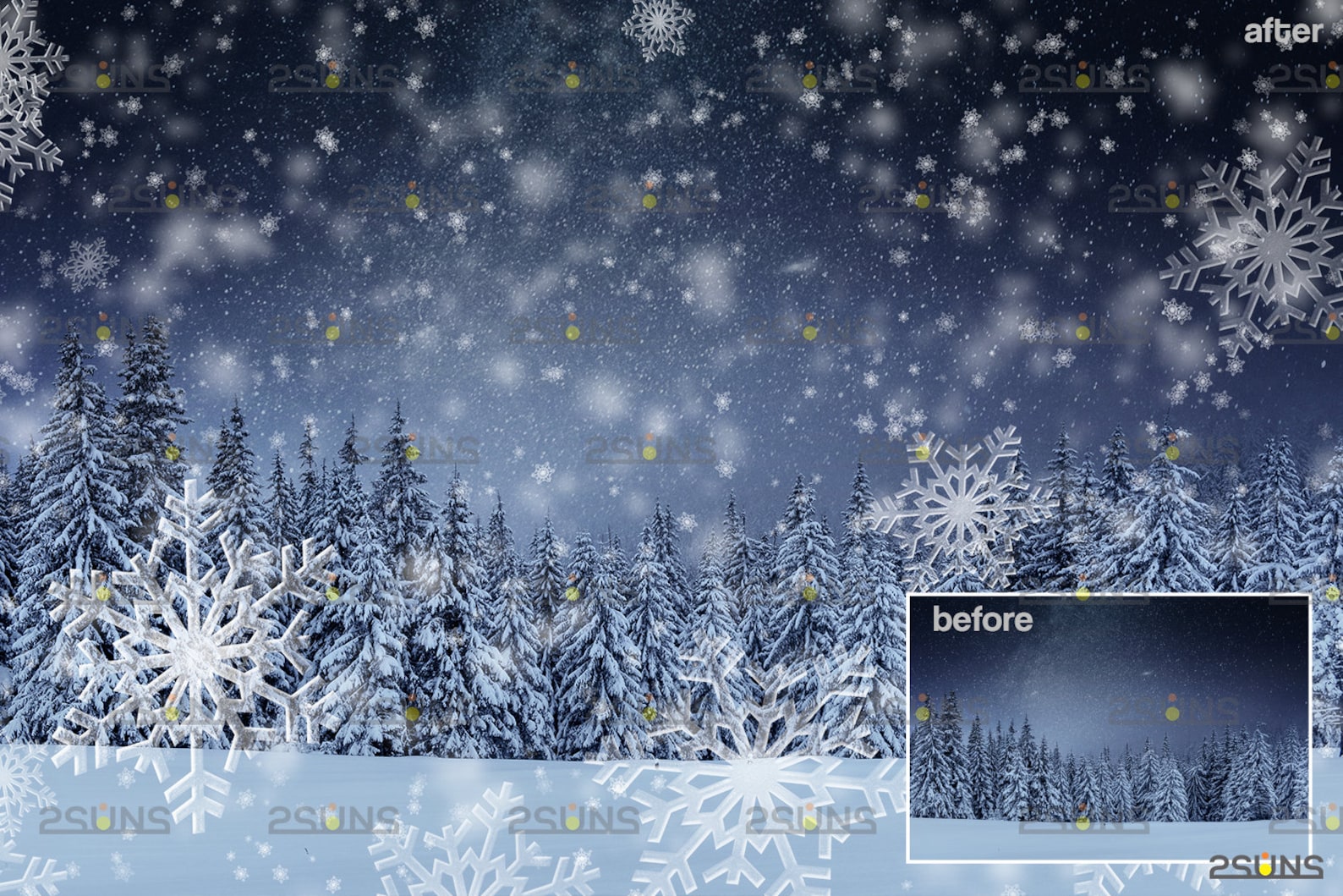 Snow flake overlays & Photoshop overlay: Falling Snow overlay | Etsy