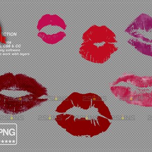 Kiss Photoshop Overlays, Lips Photo Overlays, Valentines Photo Overlays ...