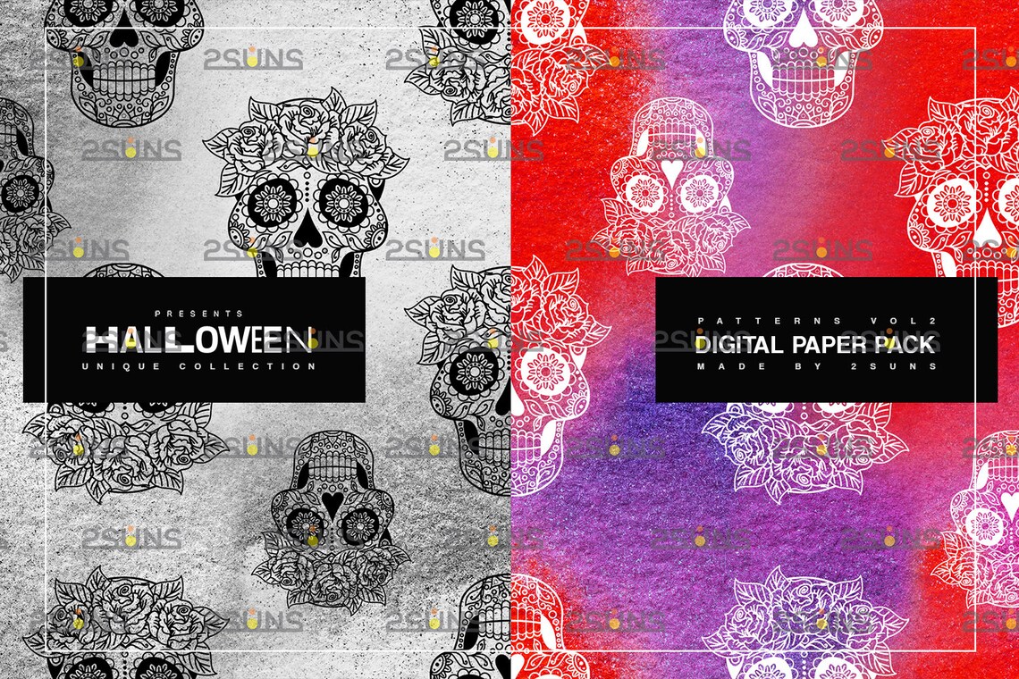Halloween digital paper & Scrapbook paper. Horror seamless | Etsy