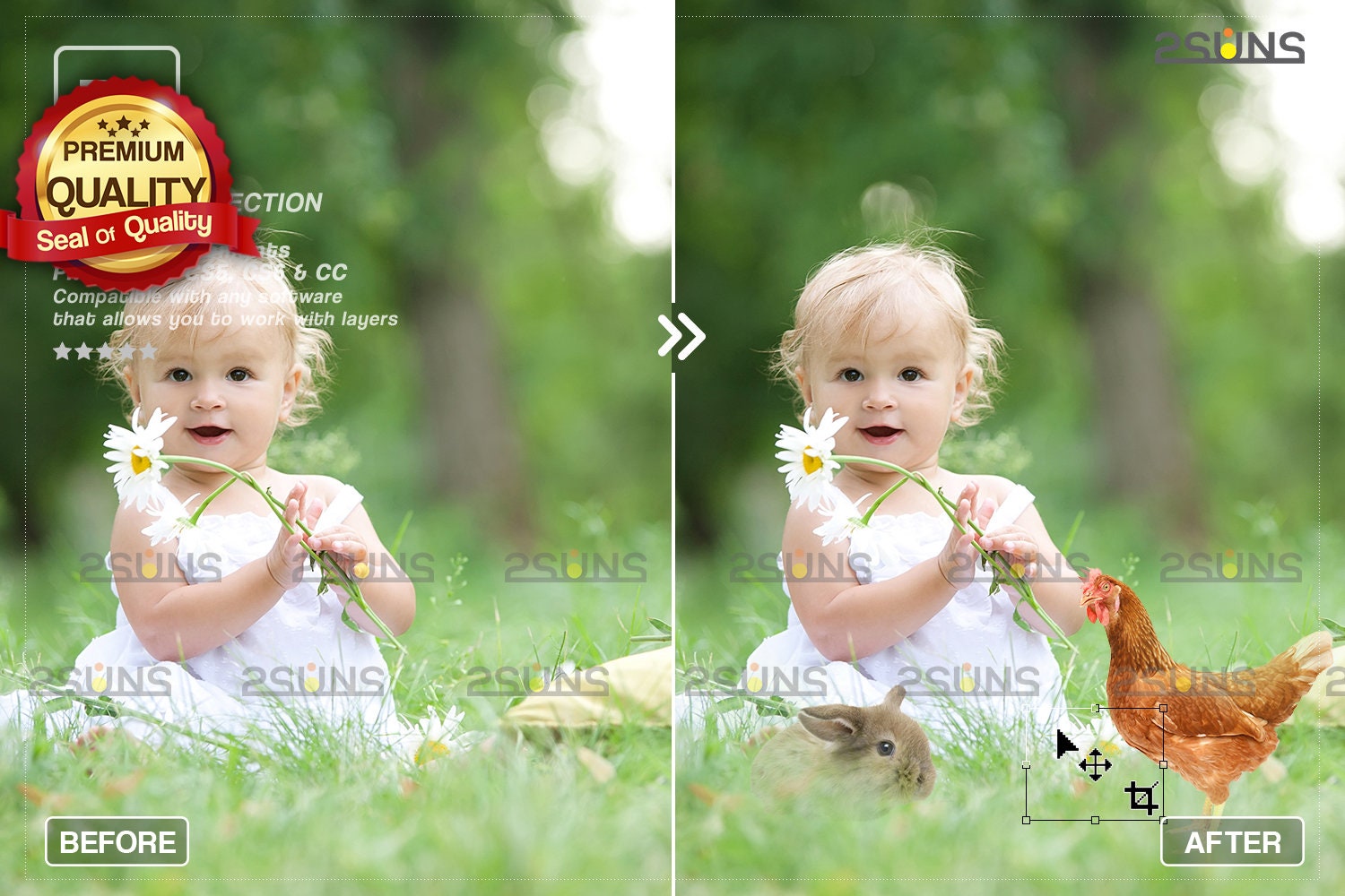 Easter Photoshop Overlays, Easter Bunny Photo Overlays, Easter Digital ...