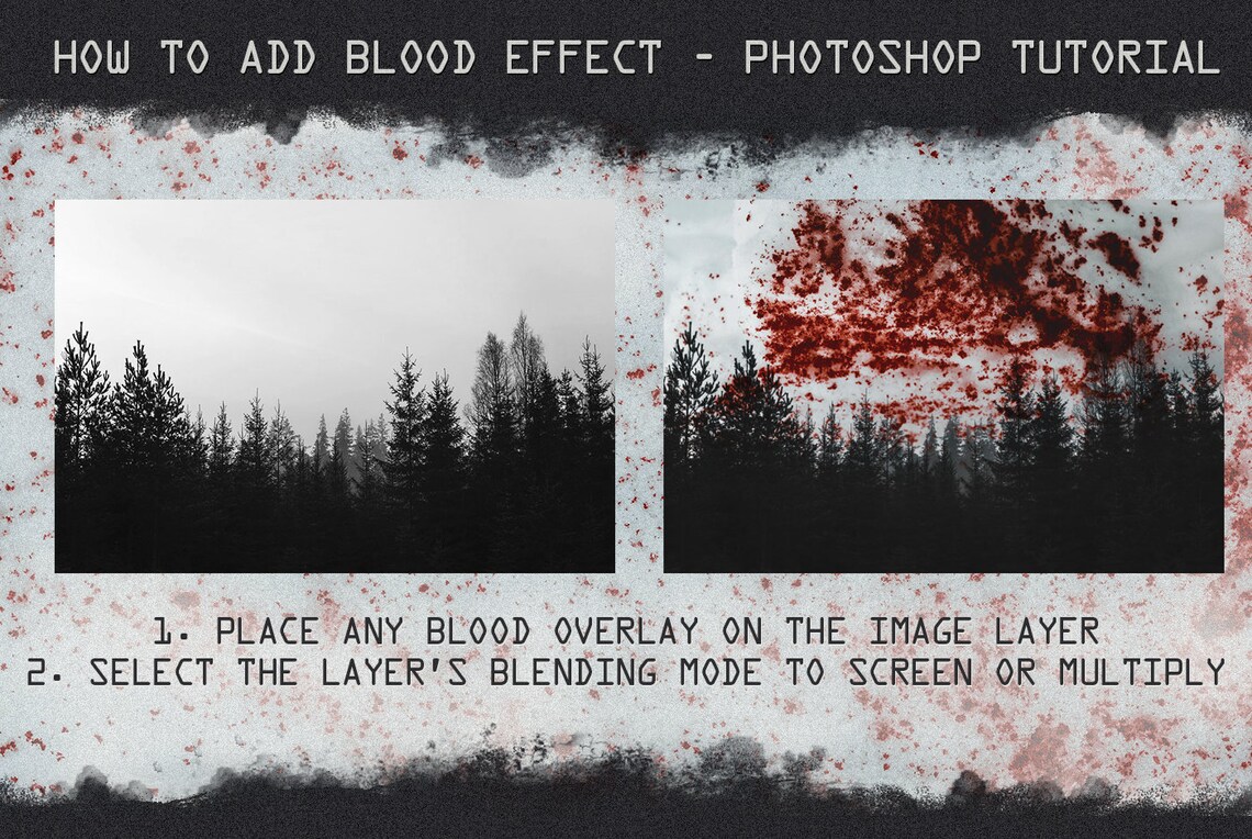 53 Blood overlay & Halloween overlays: Photoshop overlay | Etsy