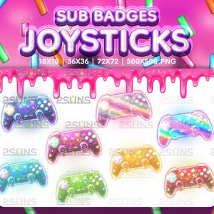 8 Controller Sub Badges, Joystick Bit Badges, Gaming Sub Badges, Badges ...