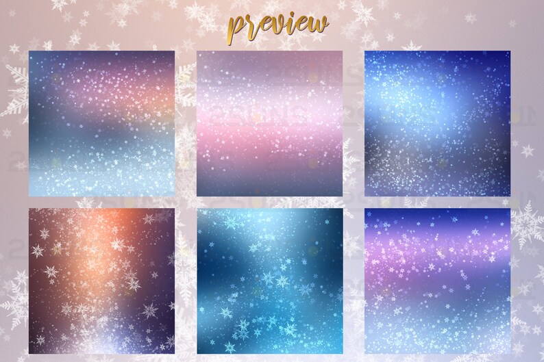 Christmas Digital Paper Snow Flake Digital Paper Colorful - Etsy