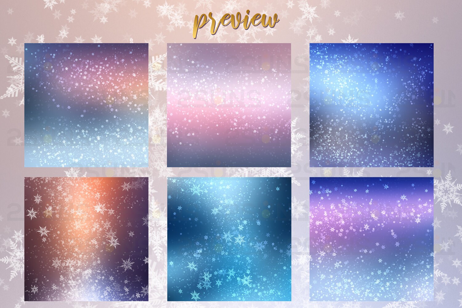 Christmas Digital Paper Snow Flake Digital Paper Colorful - Etsy