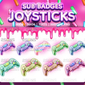 9 Controller Sub Badges, Joystick Bit Badges, Gaming Sub Badges, Badges ...