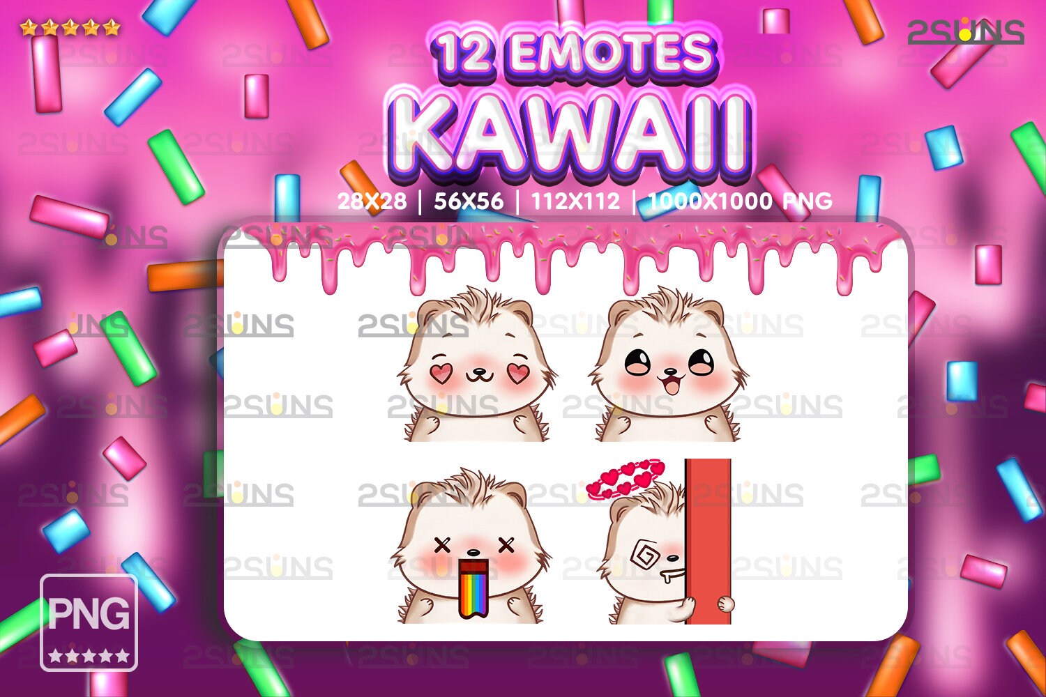 12 Hedgehog Chibi EMOTES, Twitch Emotes Pack, Smile Emotes Pack, Emotes ...