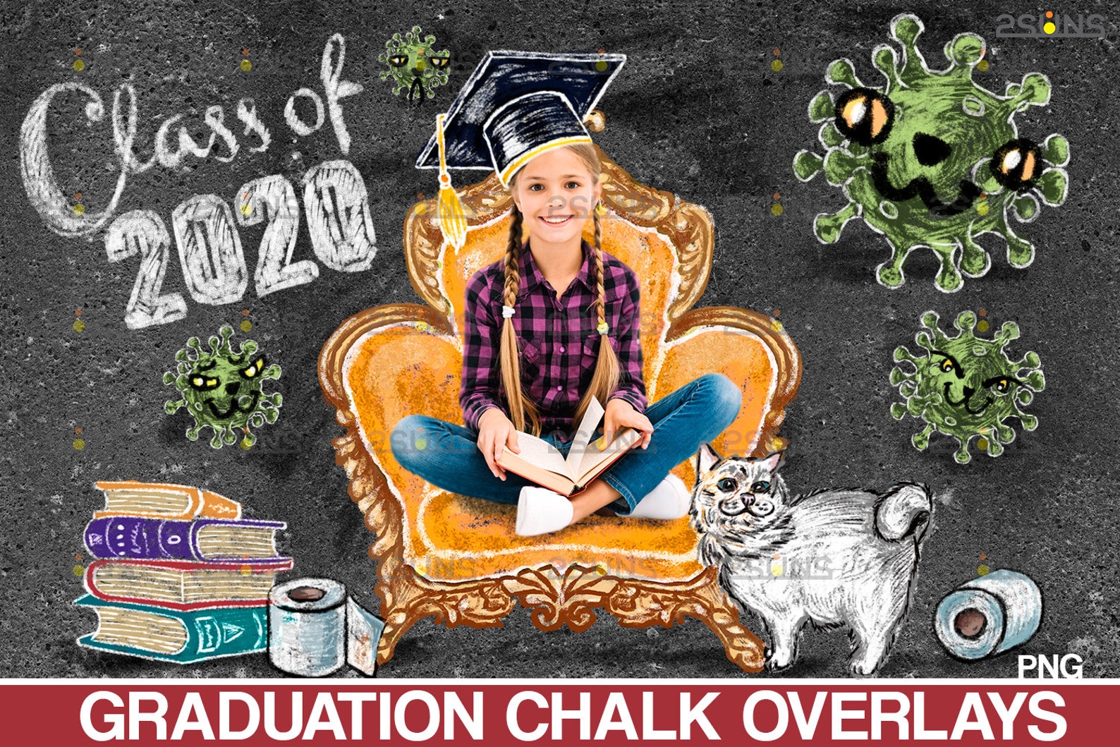 Photoshop Overlays, Graduation Overlays, Photo Overlays Sidewalk Chalk ...