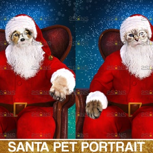 Christmas Pet Portrait Template, Christmas Overlays, Santa Overlay ...
