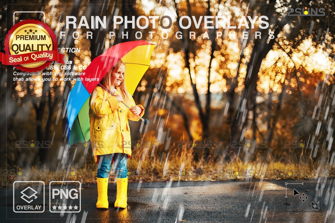 Rain Photoshop Overlays, Water Splatter Overlay, Autumn Overlays ...