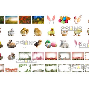 Easter Photoshop Overlays, Easter Bunny Photo Overlays, Easter Digital ...