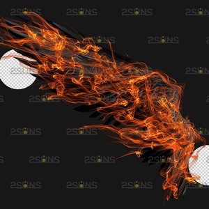Fire Digital Angel Wings Overlay, Photoshop Overlays, Halloween Overlay ...
