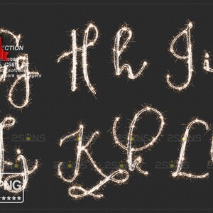 Photoshop Overlays Alphabet Sparkler Font, Wedding Sparkler Overlay ...