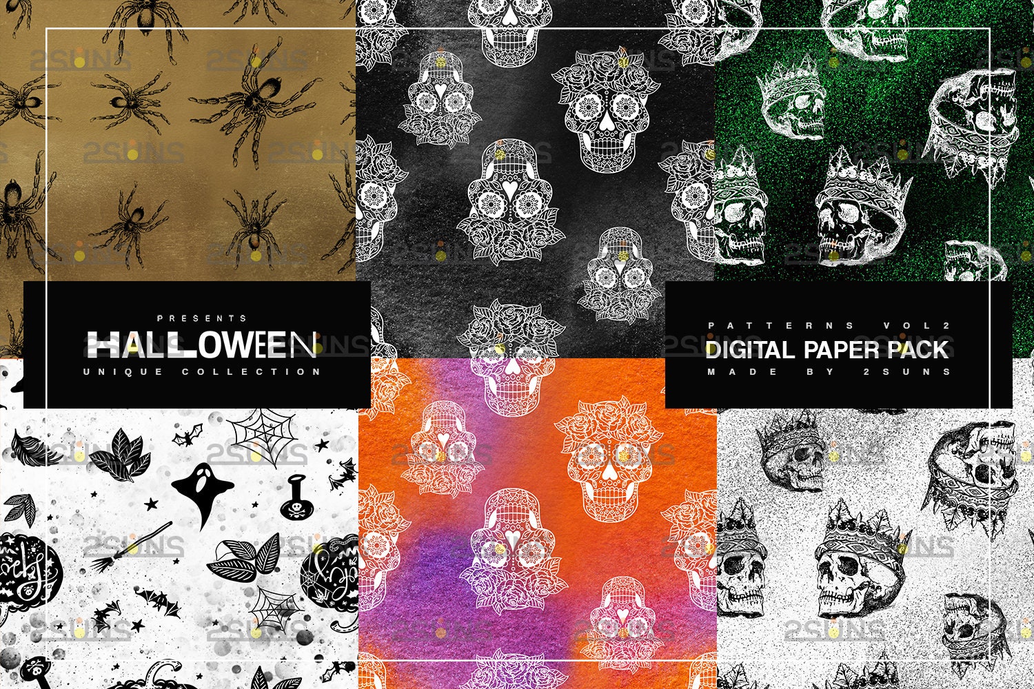 Halloween digital paper & Scrapbook paper. Horror seamless | Etsy
