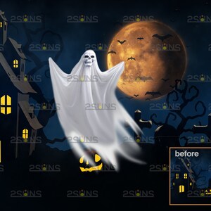 Halloween Overlay, Ghost Overlay, Photoshop Overlays, Ghost Clipart ...