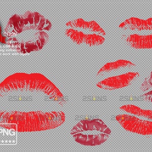 Kiss Photoshop Overlays, Lips Photo Overlays, Valentines Photo Overlays ...