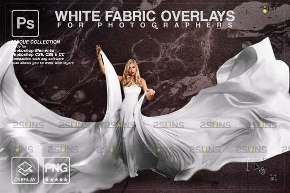 White flying fabric photoshop overlay, Flying dress overlay, Wedding ...
