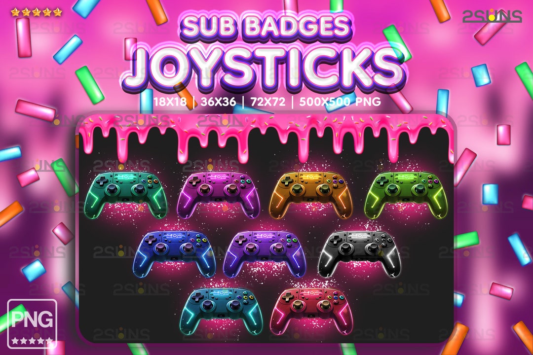 9 Controller Sub Badges, Joystick Bit Badges, Gaming Sub Badges, Badges ...