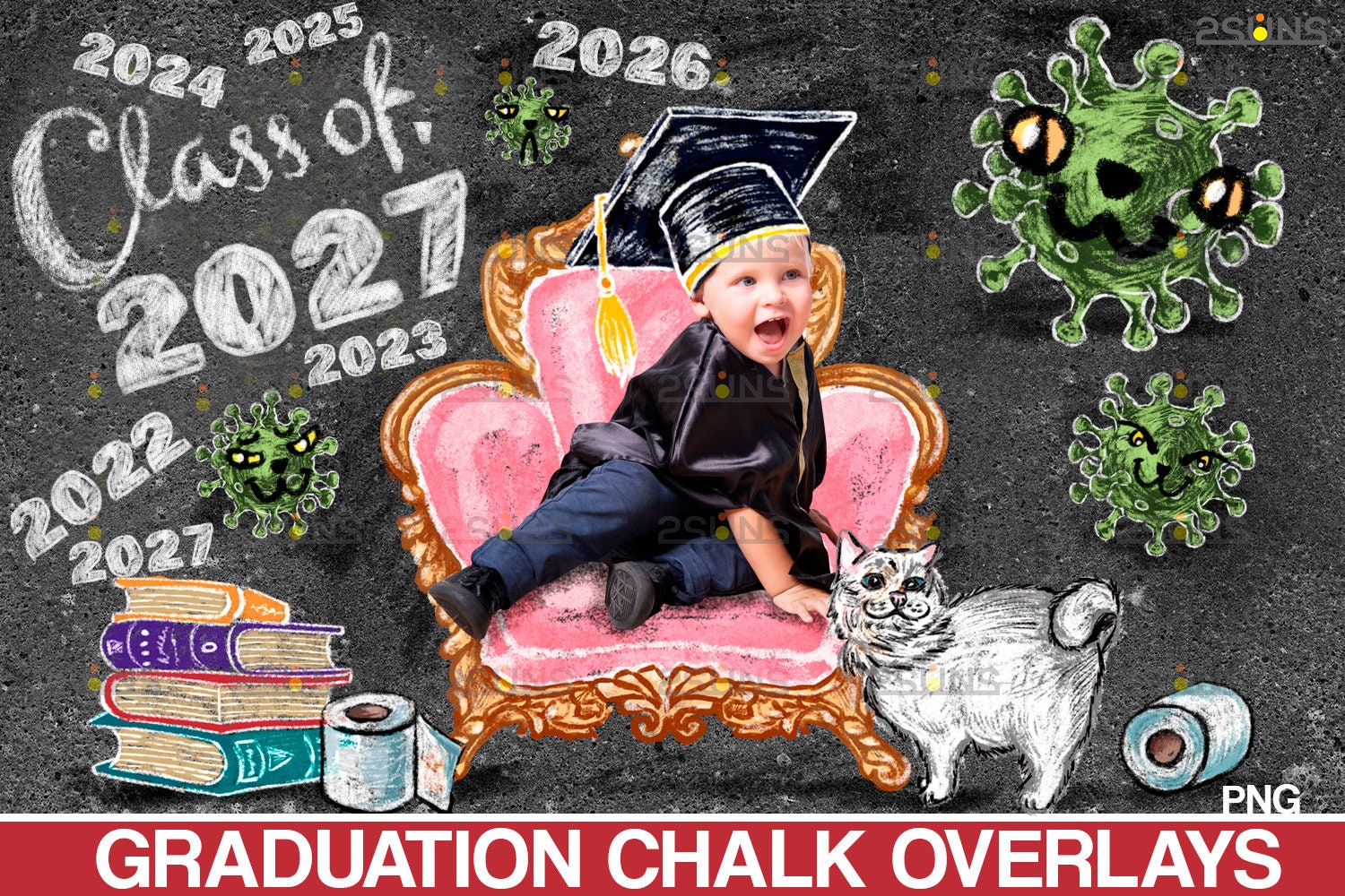 Photoshop Overlays, Graduation Overlays, Photo Overlays Sidewalk Chalk ...