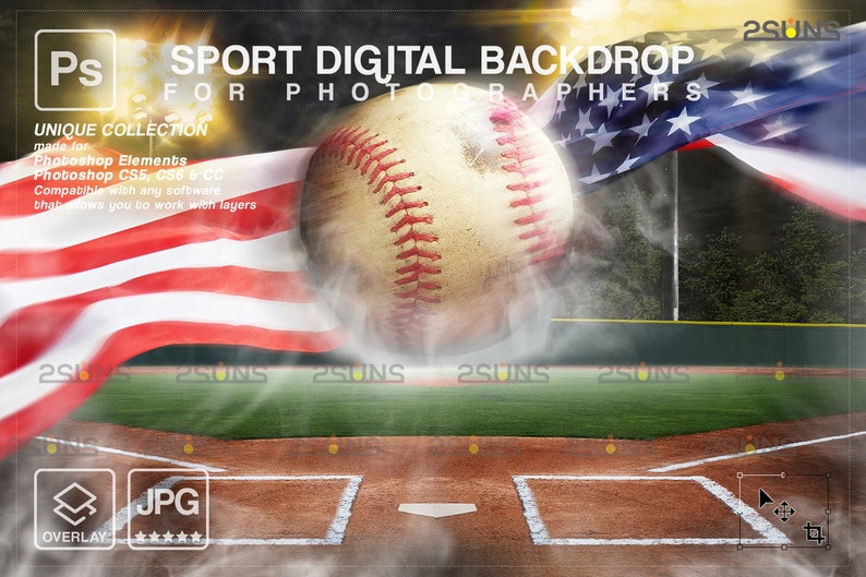 Baseball Backdrop Sports Digital Background Photoshop - Etsy