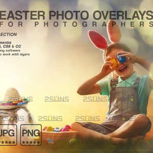 Easter Overlays Easter Bunny Photo Overlays Photoshop | Etsy