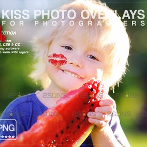 Kiss Photoshop Overlays, Lips Photo Overlays, Valentines Photo Overlays ...