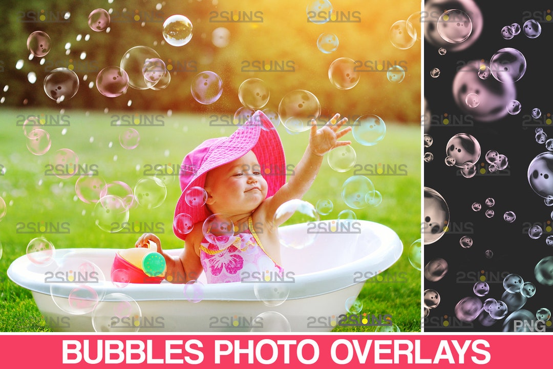 Soap Bubble Photoshop Overlays, Realistic Bubble Photo Overlays ...