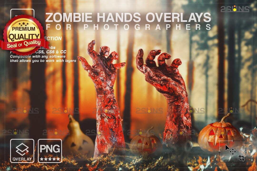Halloween Overlay, Photoshop Overlays, Zombie Hands Photo Overlays ...