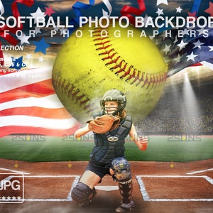 Softball Backdrop Sports Digital Background Photoshop - Etsy