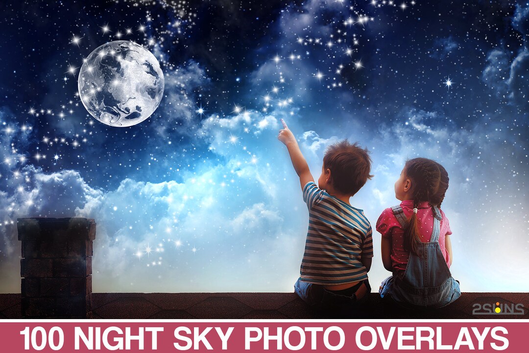 Night Sky Photoshop Overlays, Sky Overlay, Photo Overlays, Night ...