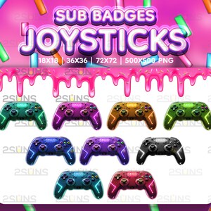 9 Controller Sub Badges, Joystick Bit Badges, Gaming Sub Badges, Badges ...