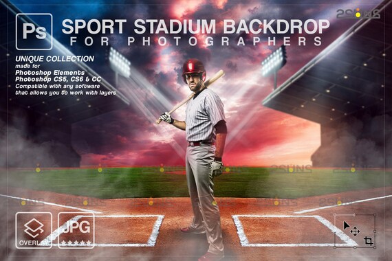 Baseball Backdrop Sports Digital Background Photoshop - Etsy