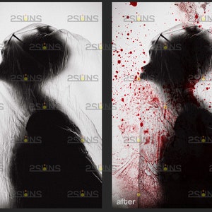 Halloween Overlay, Blood Tears Photoshop Overlays, Blood Splatter Photo ...