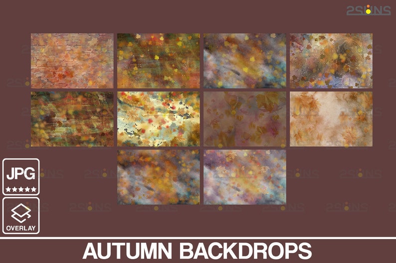 Digital Autumn Backdrop, Autumn Photoshop Overlays, Fall Overlay, Photo ...