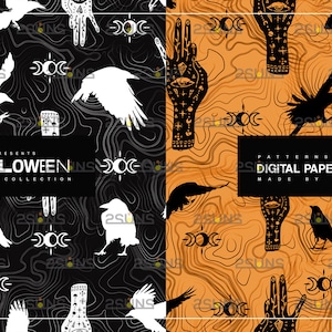Halloween Digital Paper Scrapbook Paper Horror Seamless - Etsy