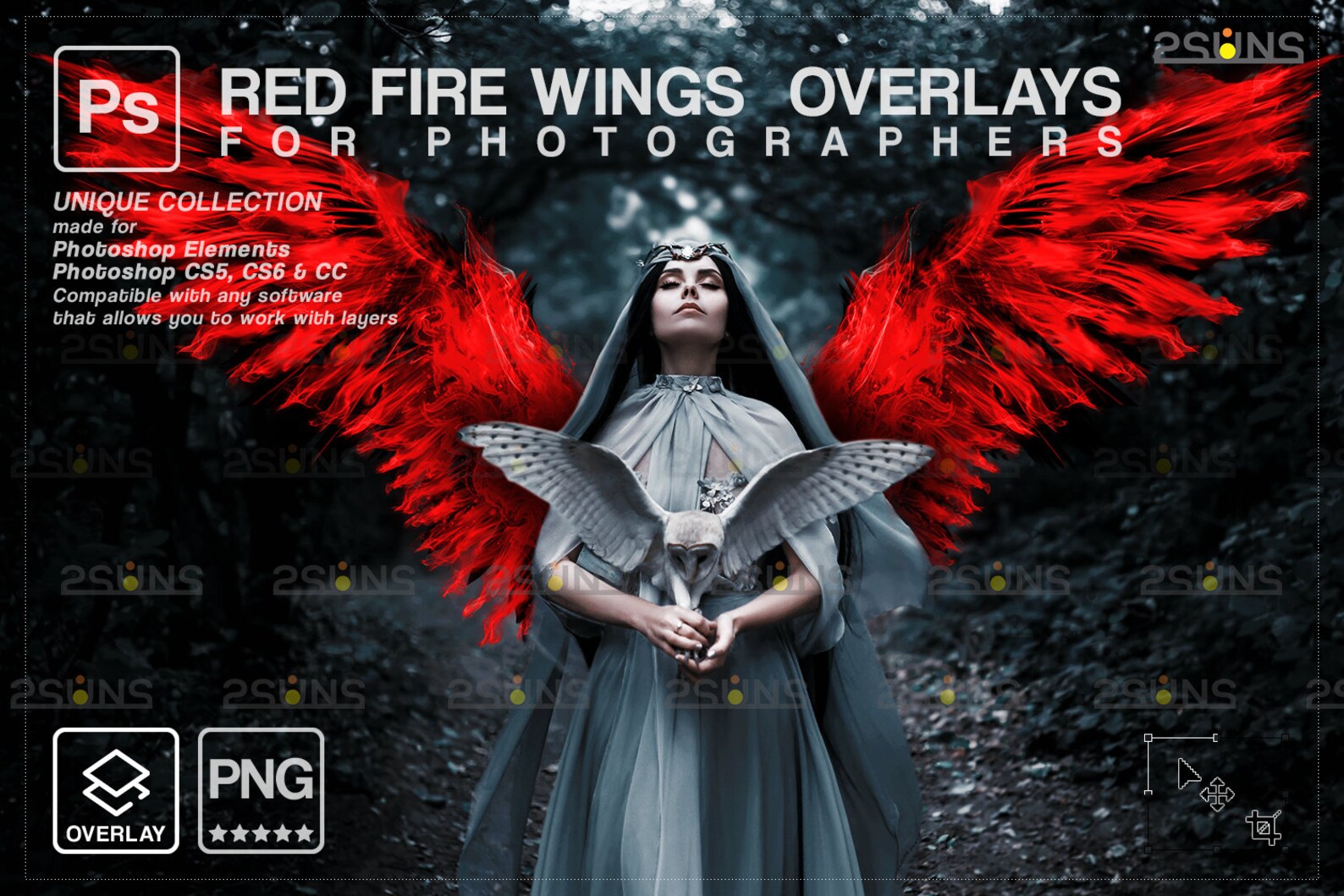 Red Digital Angel Wings Overlay Photoshop Overlay Halloween - Etsy
