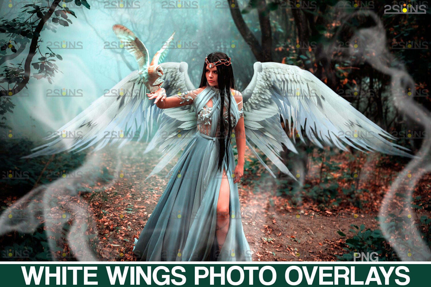 White Digital Angel Wings Photoshop Overlay Halloween - Etsy Canada