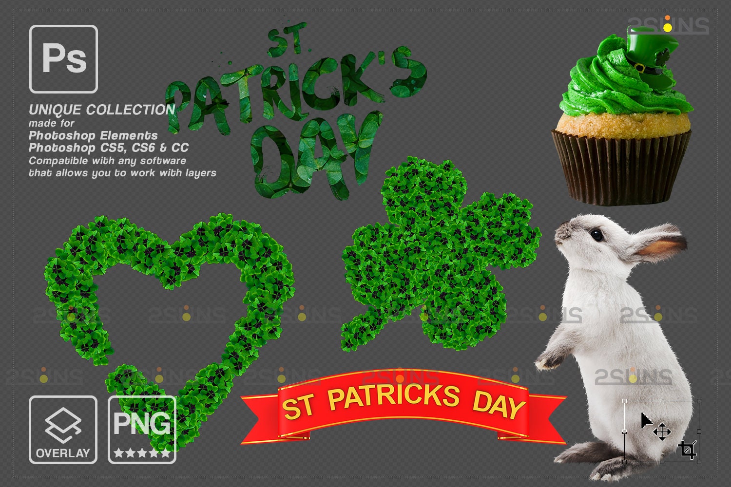 St Patricks Day Digital Background & Photoshop Overlay: Green | Etsy