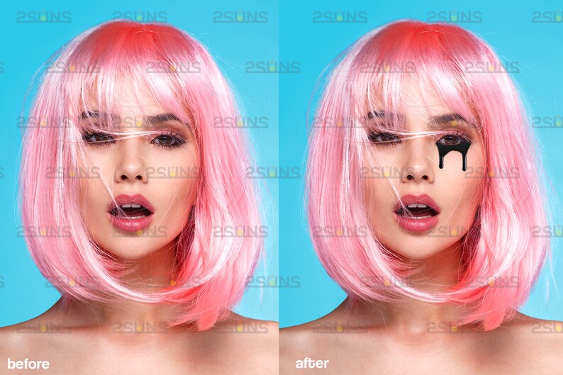 Halloween Overlay Tear Drop Photoshop Overlay Black Tears | Etsy