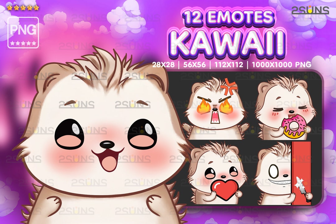 12 Hedgehog Chibi EMOTES, Twitch Emotes Pack, Smile Emotes Pack, Emotes ...