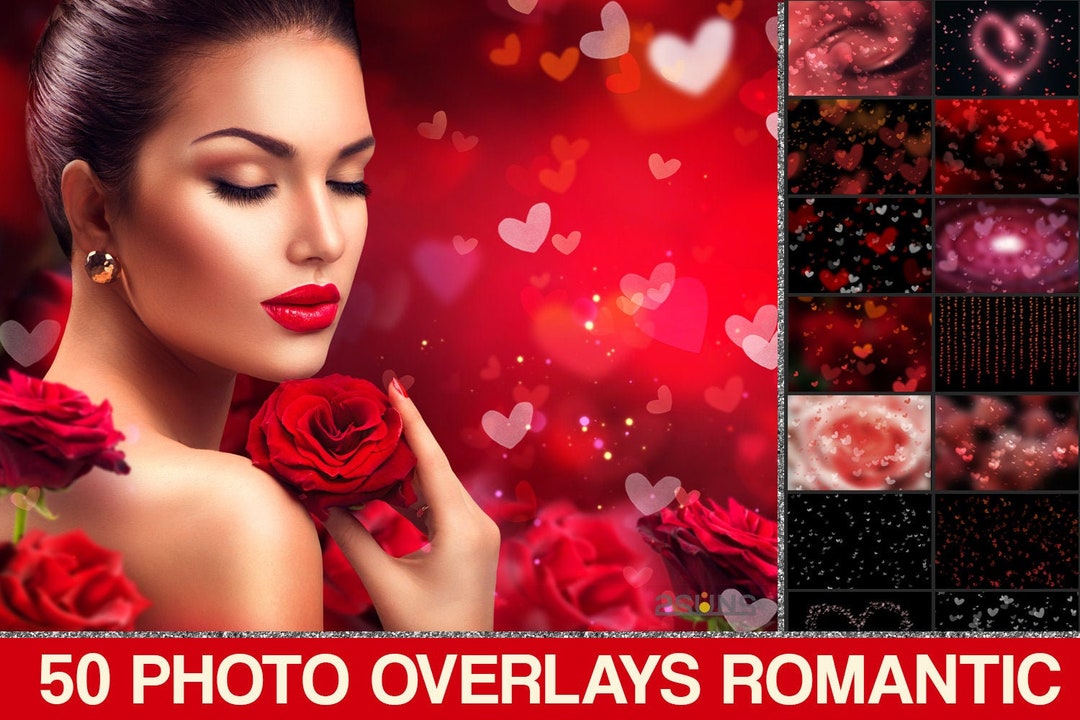 Valentine Photoshop Overlays, Bokeh Hearts, Valentine Photo Overlays ...