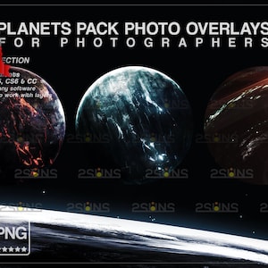 Planets Photoshop Overlays, Galaxy Transparent, Space Clipart, Night ...