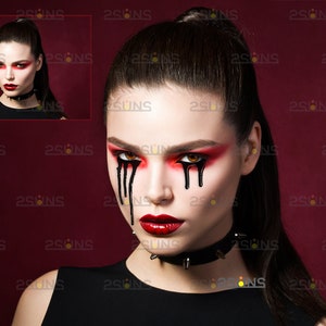 Halloween Overlay, Tear Drop Photoshop Overlays, Black Tears Photo ...