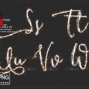 Photoshop Overlays Alphabet Sparkler Font, Wedding Sparkler Overlay ...