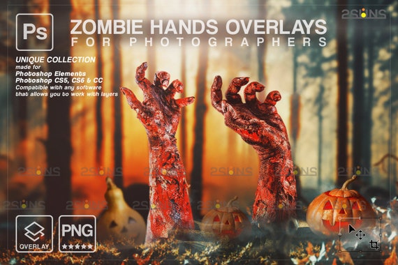Halloween overlay, Photoshop overlay, Zombie hands photo overlays ...