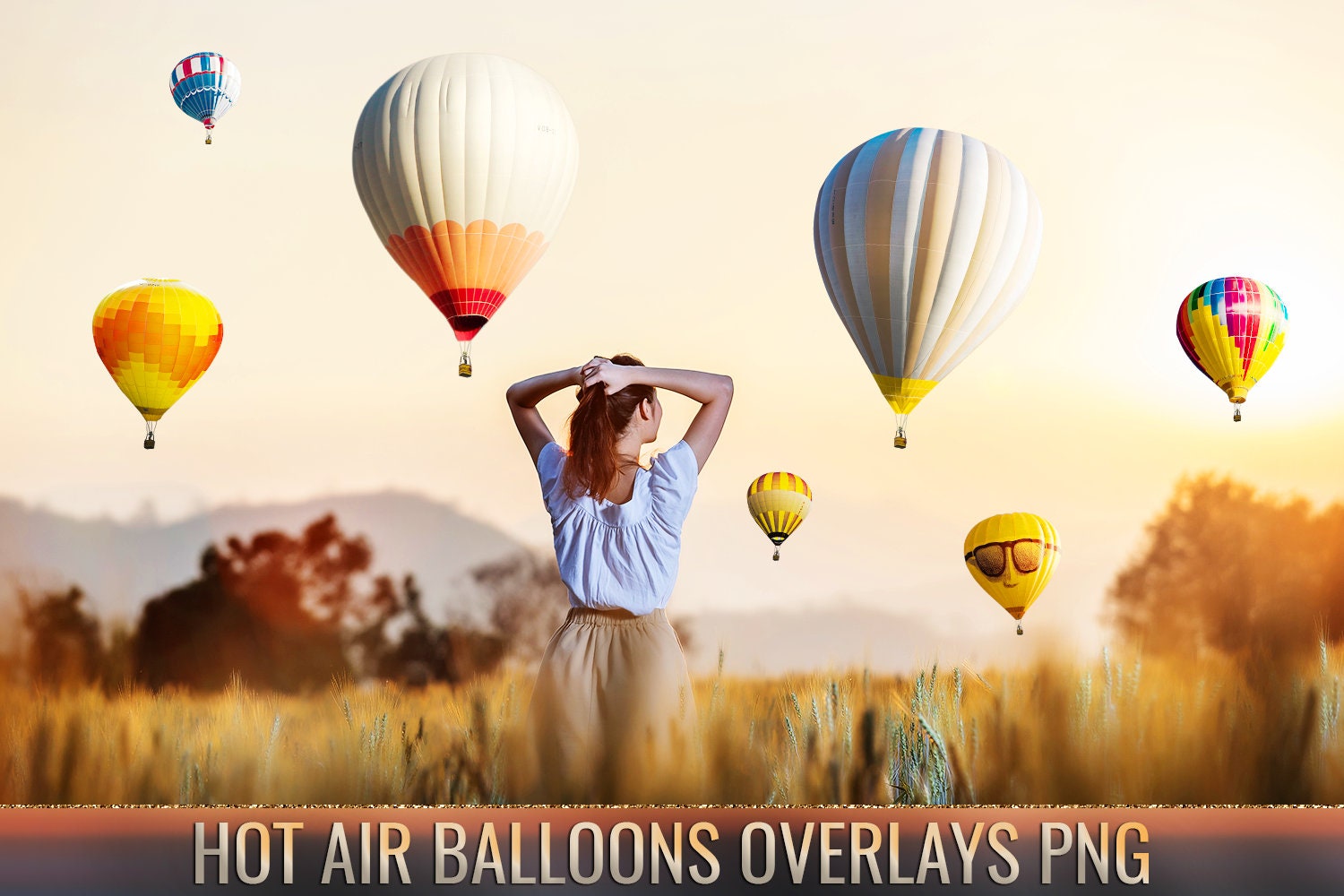 36 Hot Air Balloon Photoshop Overlays, Air Balloon Png, Valentines ...