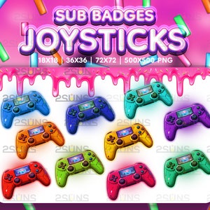 10 Controller Sub Badges, Joystick Bit Badges, Gaming Sub Badges ...