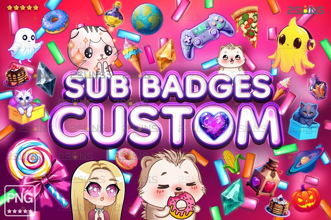 Custom Sub Badges for Twitch, Discord, Professional Photoshop Service ...
