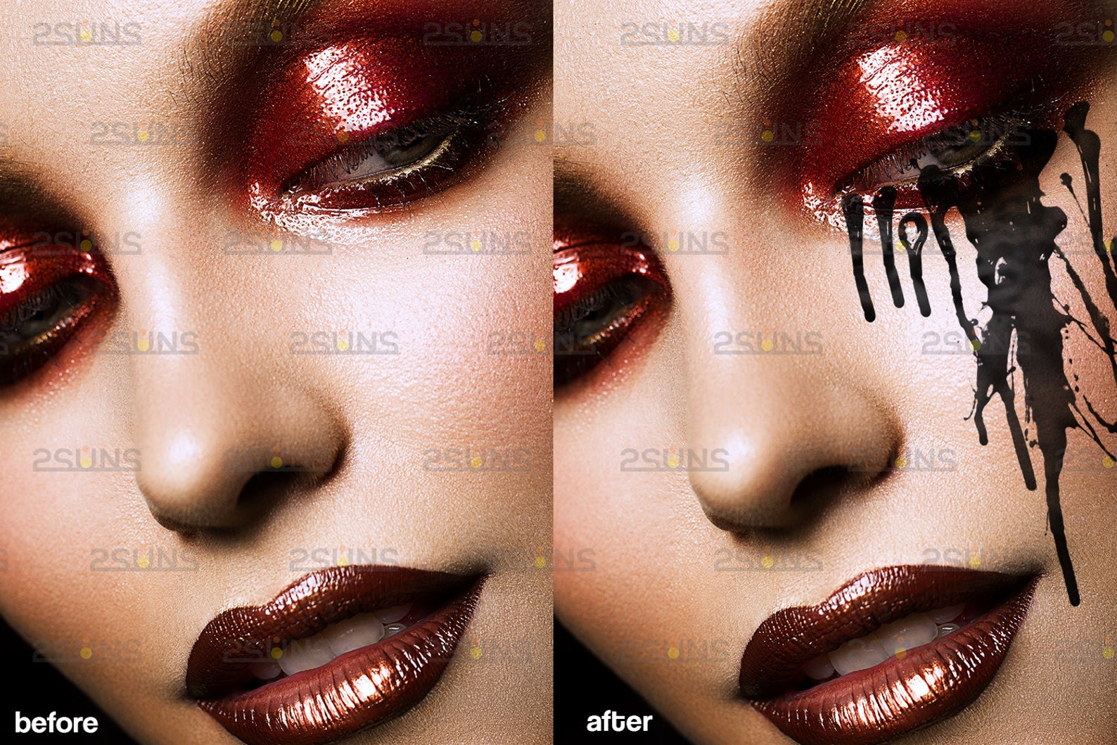 Halloween Overlay Tear Drop Photoshop Overlay Black Tears | Etsy