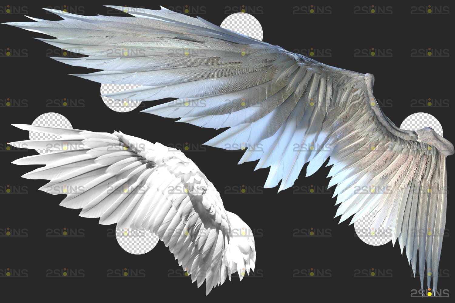 White digital angel wings photoshop overlay: Angel wings png | Etsy