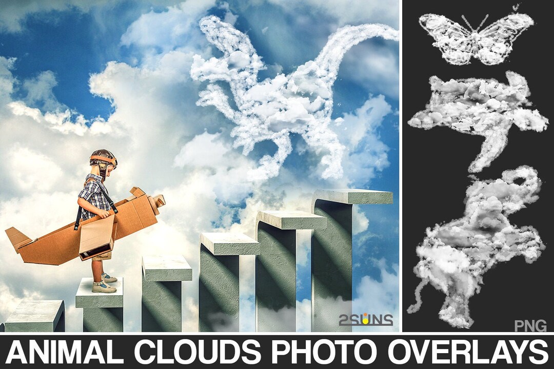 20 White Cloud Photoshop Overlays Cloud Shape Overlay Blue - Etsy